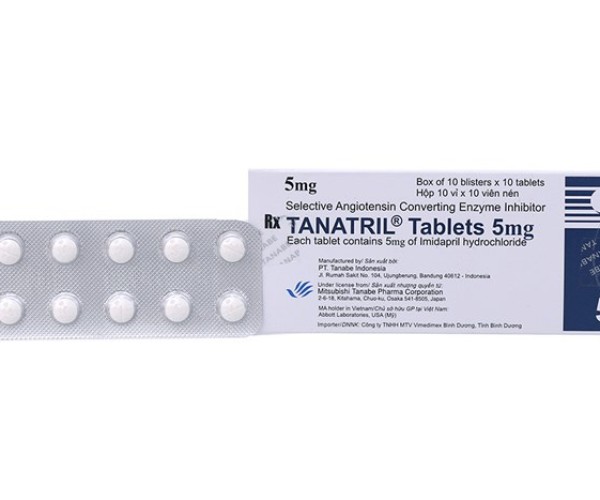 Thuốc điều trị cao huyết áp Tanatril Tablets 5mg (10 vỉ x 10 viên/hộp)