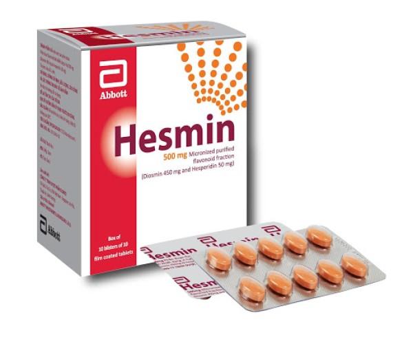 Thuốc trợ tĩnh mạch và bảo vệ mạch Hesmin 500mg (10 vỉ x 10 viên/hộp)