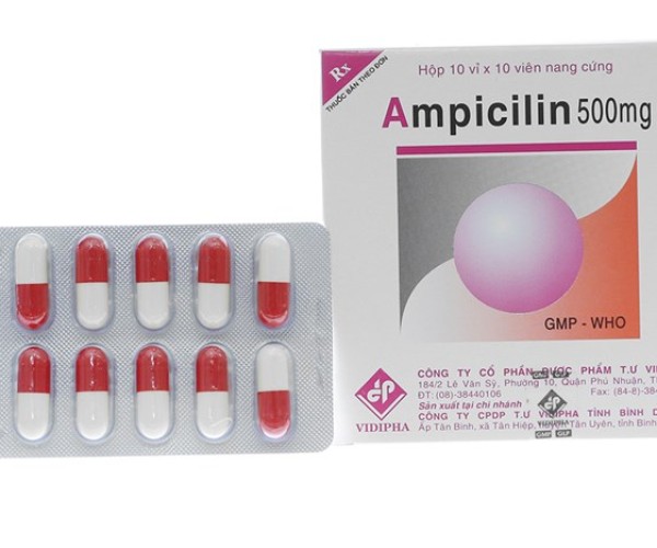 Thuốc kháng sinh Ampicillin 500mg Vidipha (20 vỉ x 10 viên/hộp)