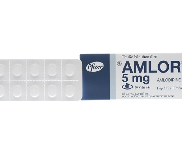 Thuốc trị cao huyết áp Amlor 5mg viên nén (3 vỉ x 10 viên/hộp)