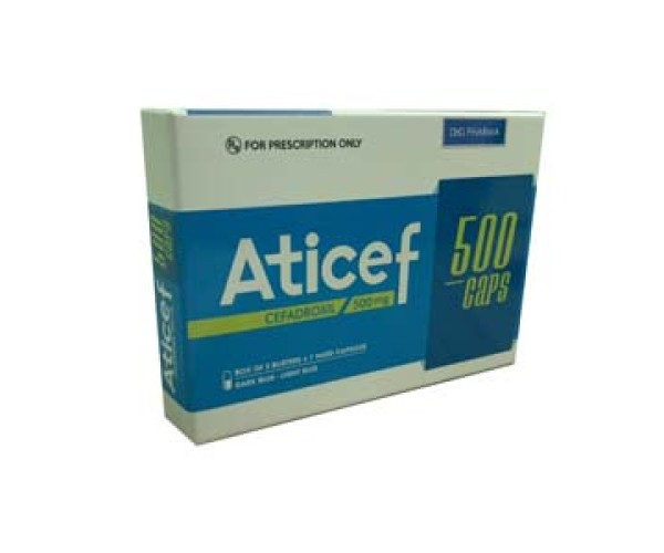 Thuốc kháng sinh Aticef 500 Caps (2 vỉ x 7 viên/hộp)