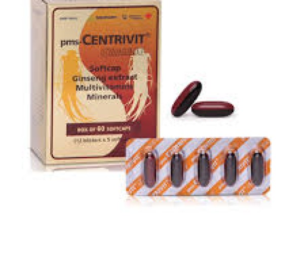 Viên uống bổ sung vitamin Pms-Centrivit Ginseng Soft Caps (60 viên/hộp)