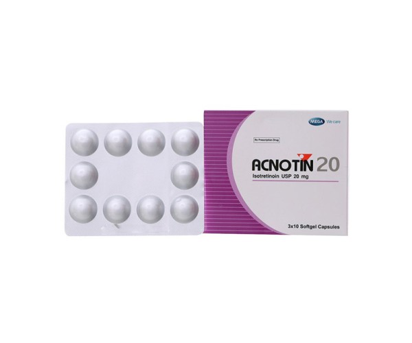 Acnotin 20mg (3 vỉ x 10 viên/hộp) | Thuốc trị mụn trứng cá nặng