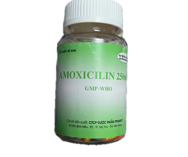 Thuốc kháng sinh Amoxicilin 250mg Tipharco (100 viên/chai)