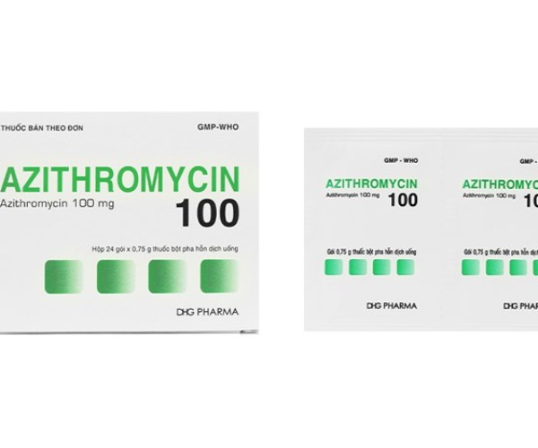 Thuốc kháng sinh Azithromycin 100mg DHG (24 gói/hộp)