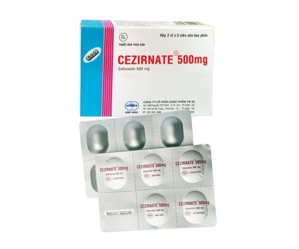 Cezirnate 500mg (2 vỉ x 5 viên/hộp) | Thuốc kháng sinh