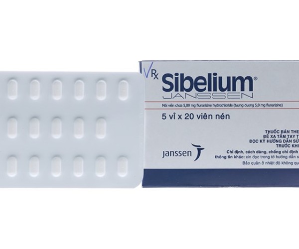 Sibelium 5mg (5 vỉ x 20 viên/hộp) | Thuốc trị đau nửa đầu