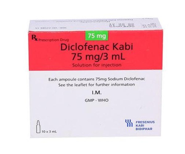 Diclofenac Kabi 75mg/3ml (10 ống/hộp) | Dung dịch tiêm