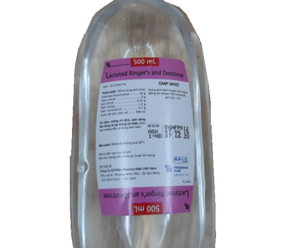Dịch truyền Lactated Ringer's and Dextrose Kabi (500ml)
