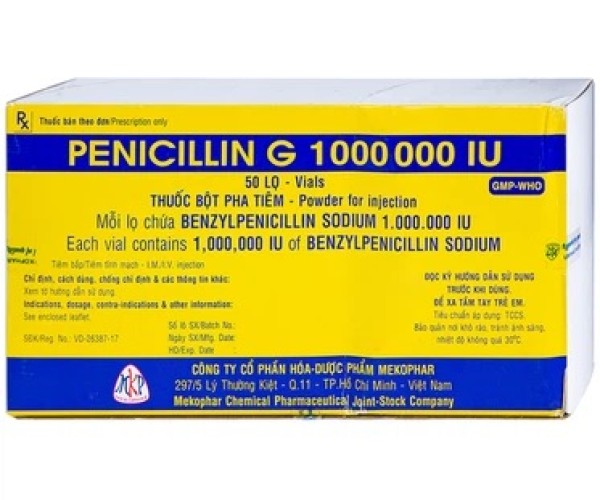 Thuốc bột pha tiêm Penicillin G 1.000.000 IU MKP (50 lọ/hộp)