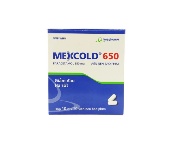 Mexcold 650mg (10 vỉ x 10 viên/hộp) | Thuốc giảm đau, hạ sốt