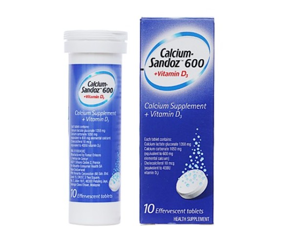 Calsource 600 + Vitamin D3 (10 viên/hộp) | Viên sủi phòng ngừa và điều ...