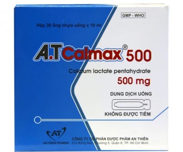 Dung dịch uống bổ sung calci A.T Calmax 500mg (30 ống/hộp)