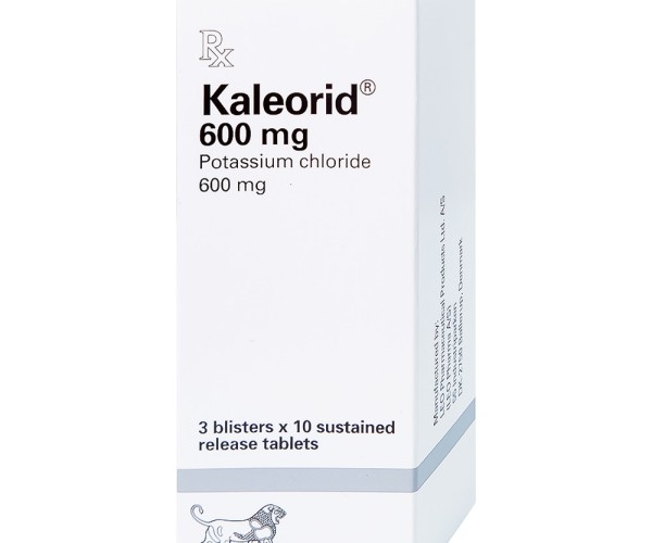 Thuốc phòng và trị giảm kali huyết Kaleorid 600mg (3 vỉ x 10 viên/hộp)